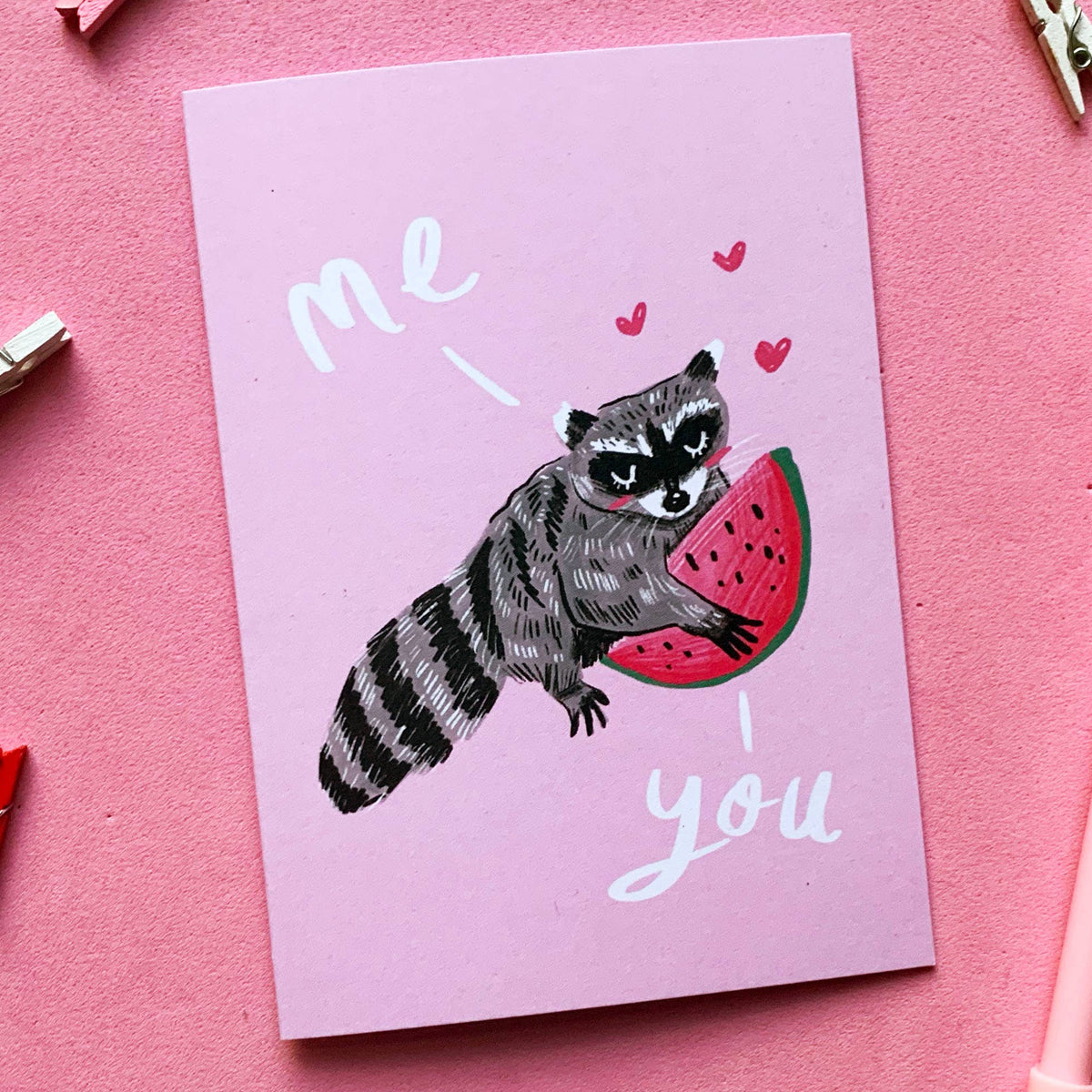 Raccoon Valentines Card – National Park Print Shop