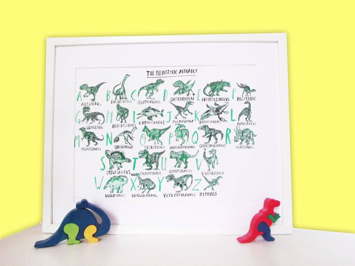 Prehistoric Alphabet - Riso Print – National Park Print Shop