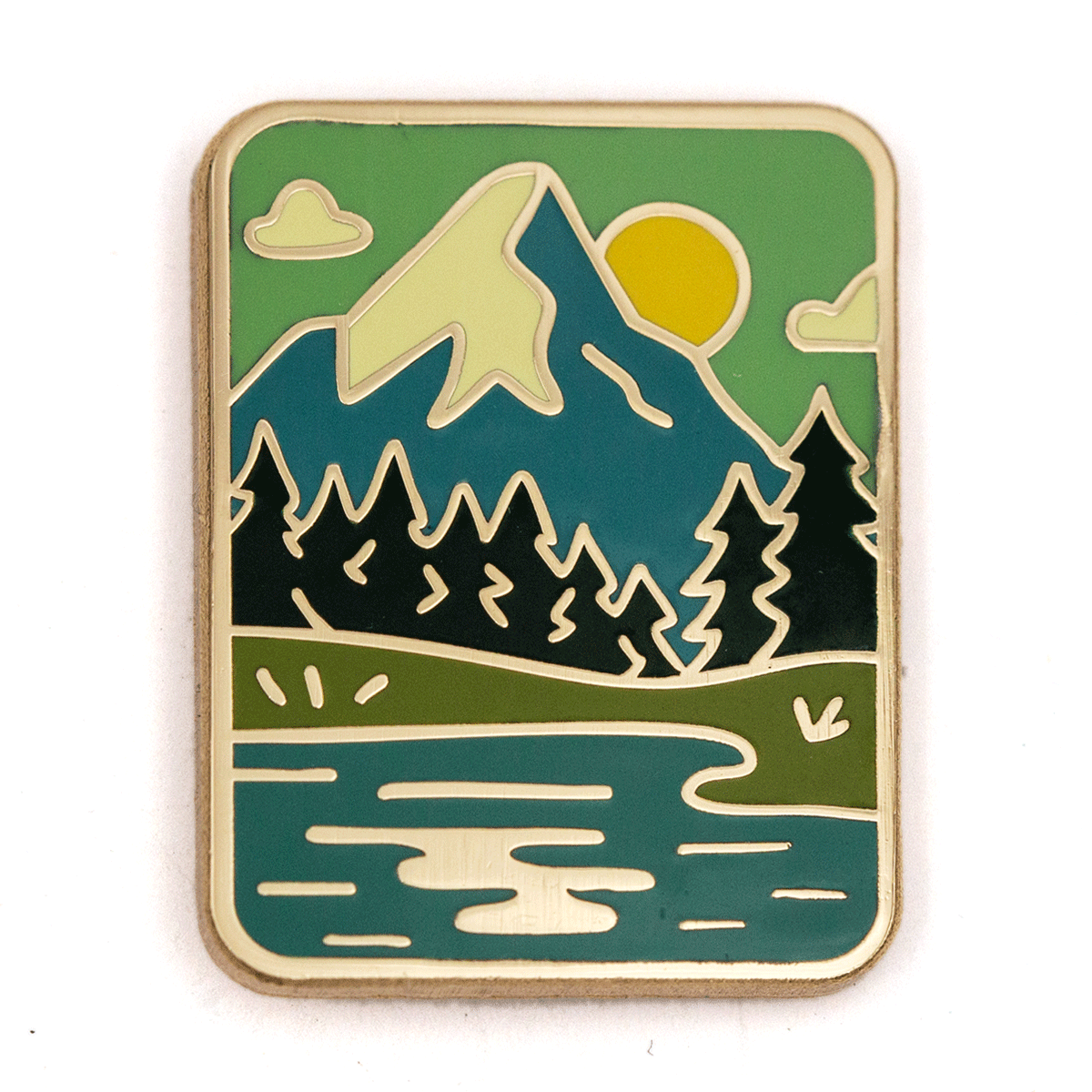 Nature Stamp Mountains Pin – National Park Print Shop