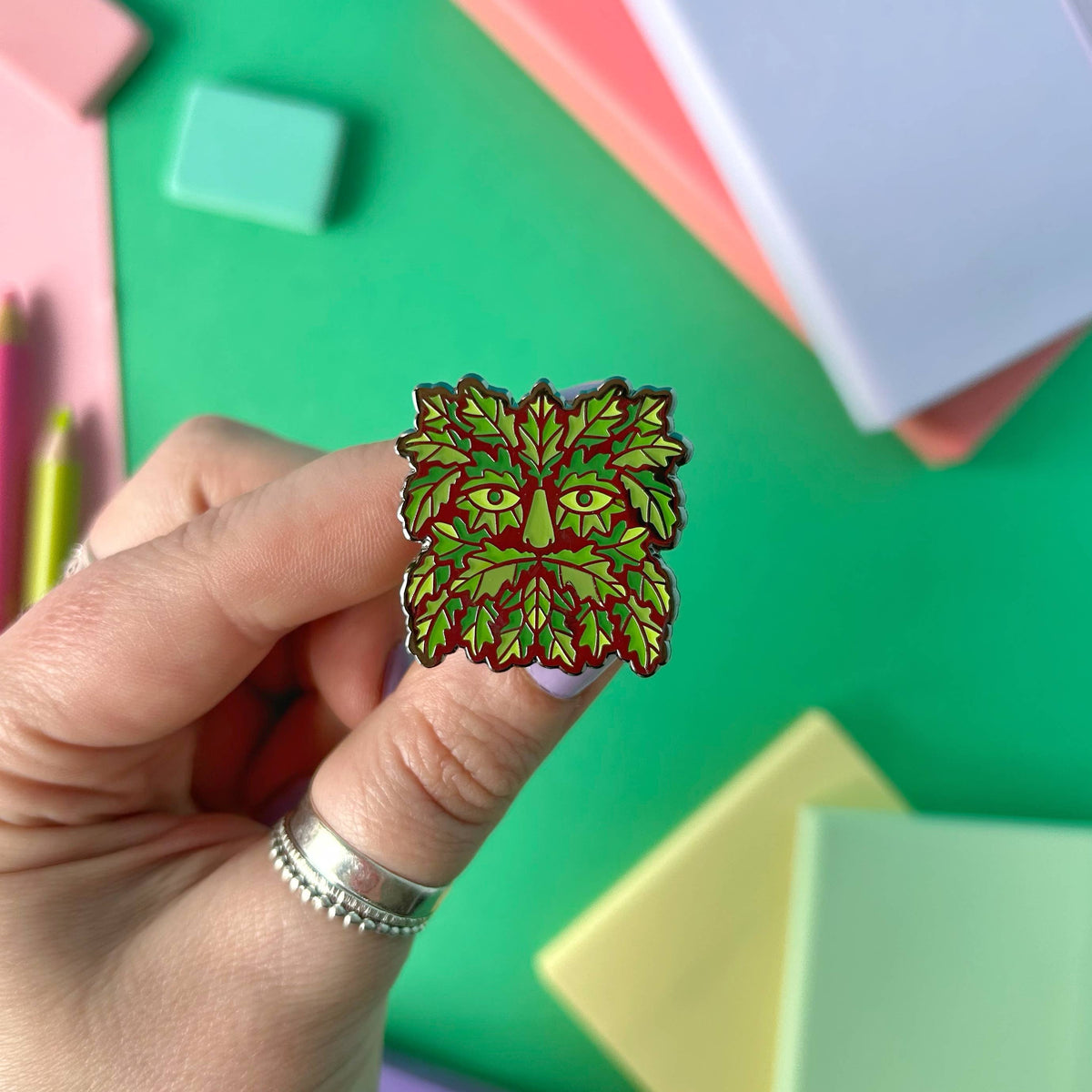 Green Man Enamel Pin – National Park Print Shop