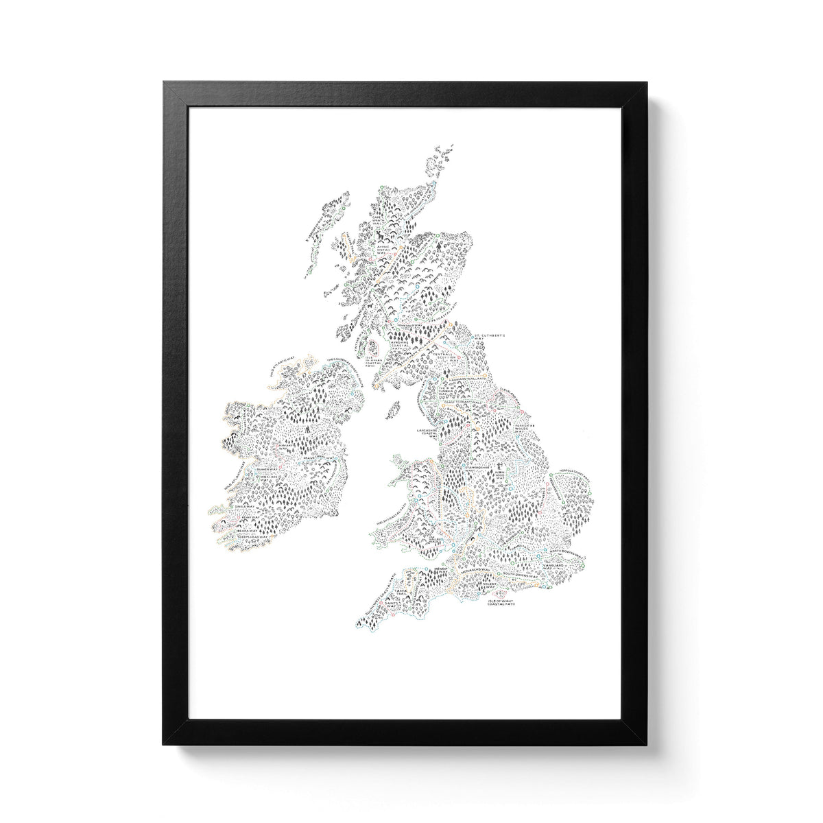 UK & Ireland Walking Map by Alex Foster – National Park Print Shop