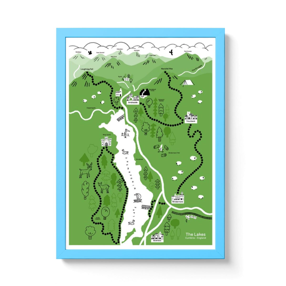 The Lakes Map – National Park Print Shop