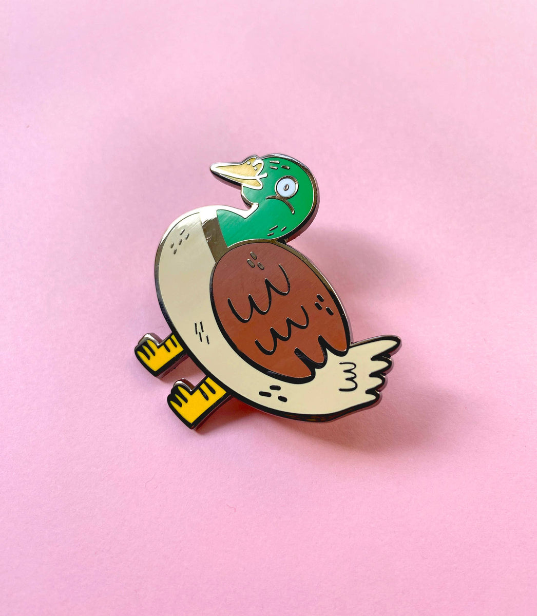 Happy Duck Enamel Pin – National Park Print Shop