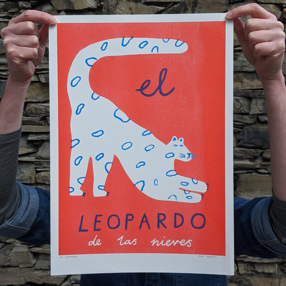 Snow Leopard - Riso Print – National Park Print Shop