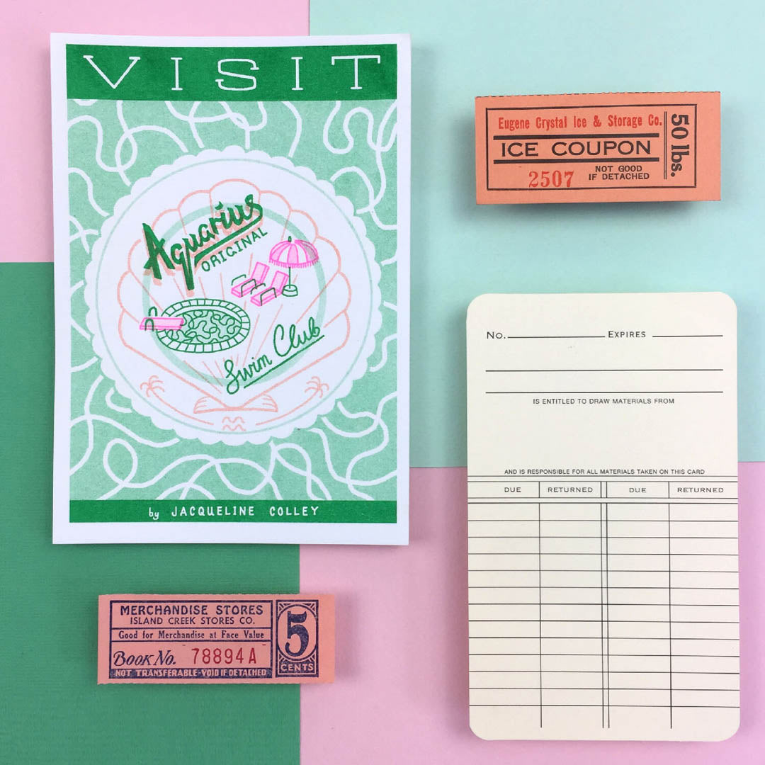 Aquarius - Zodiac Sign - Riso Mini Print – National Park Print Shop