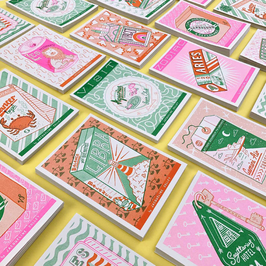 Aries - Zodiac Sign - Riso Mini Print – National Park Print Shop