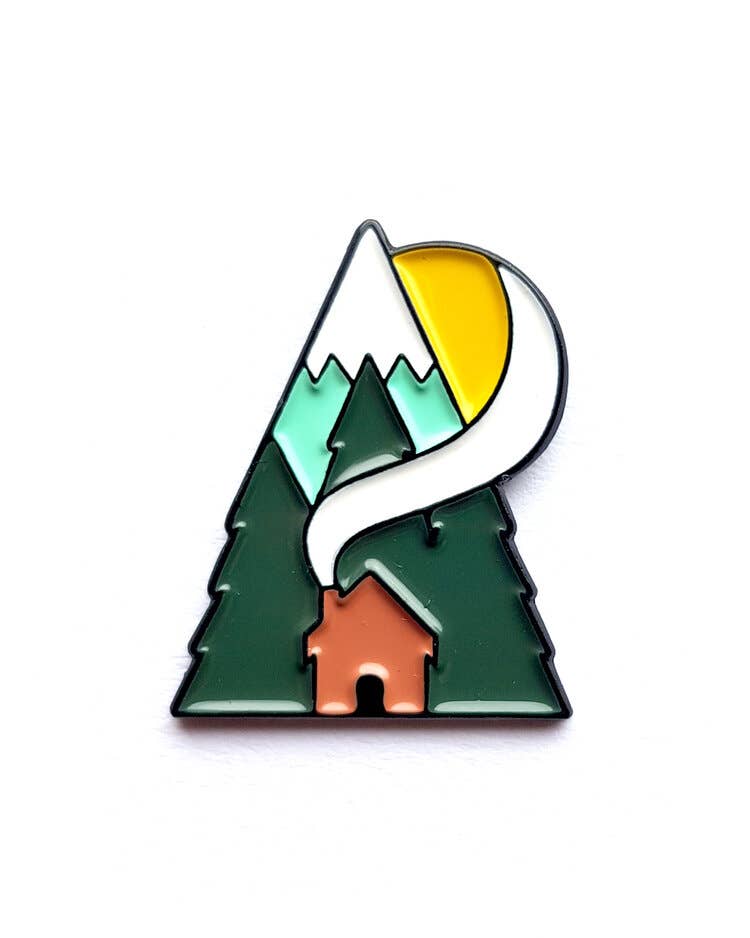 Cabin Enamel Pin Badge – National Park Print Shop