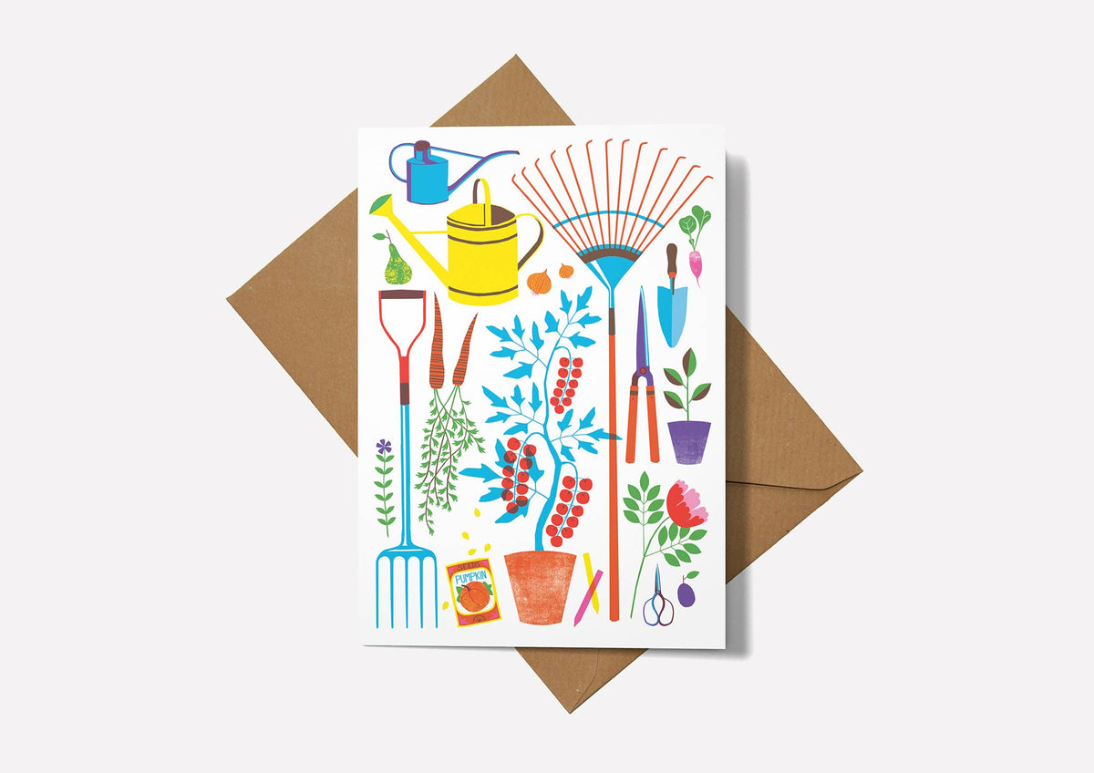 Garden Tools Greetings Card – National Park Print Shop
